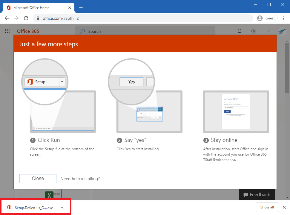 Microsoft Office Installation - Windows – The Michener Institute Helpdesk